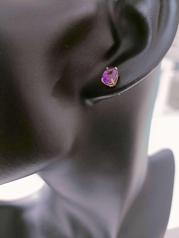 African Amethyst Solitaire Earrings – Whitestone Jewellery